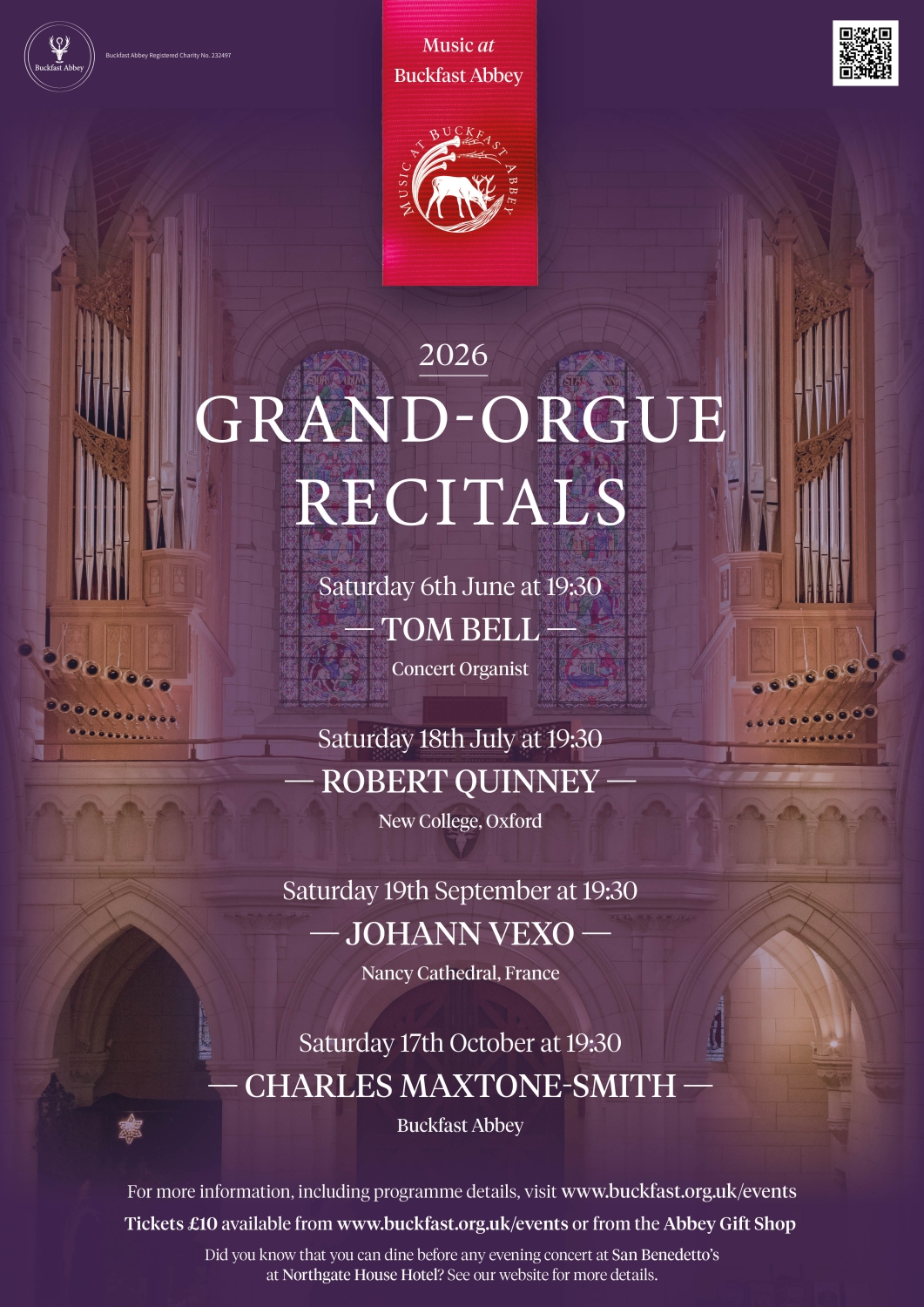 Grand-Orgue Recital: Tom Bell – Buckfast Abbey